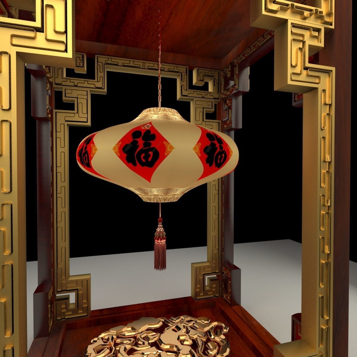 Chinese lantern 3D model | CGTrader