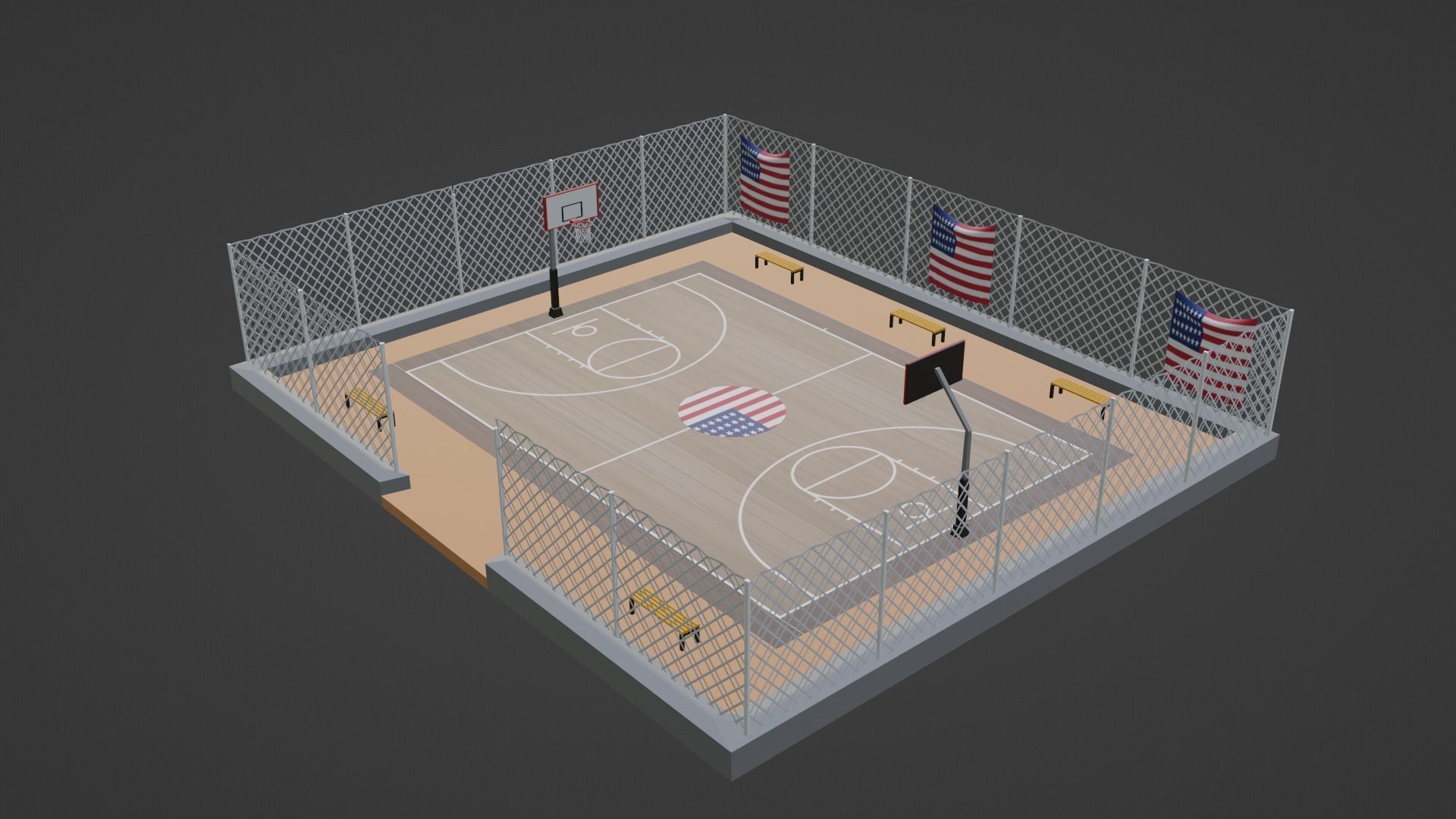 3D model Basketball Stadium - USA VR / AR / low-poly | CGTrader