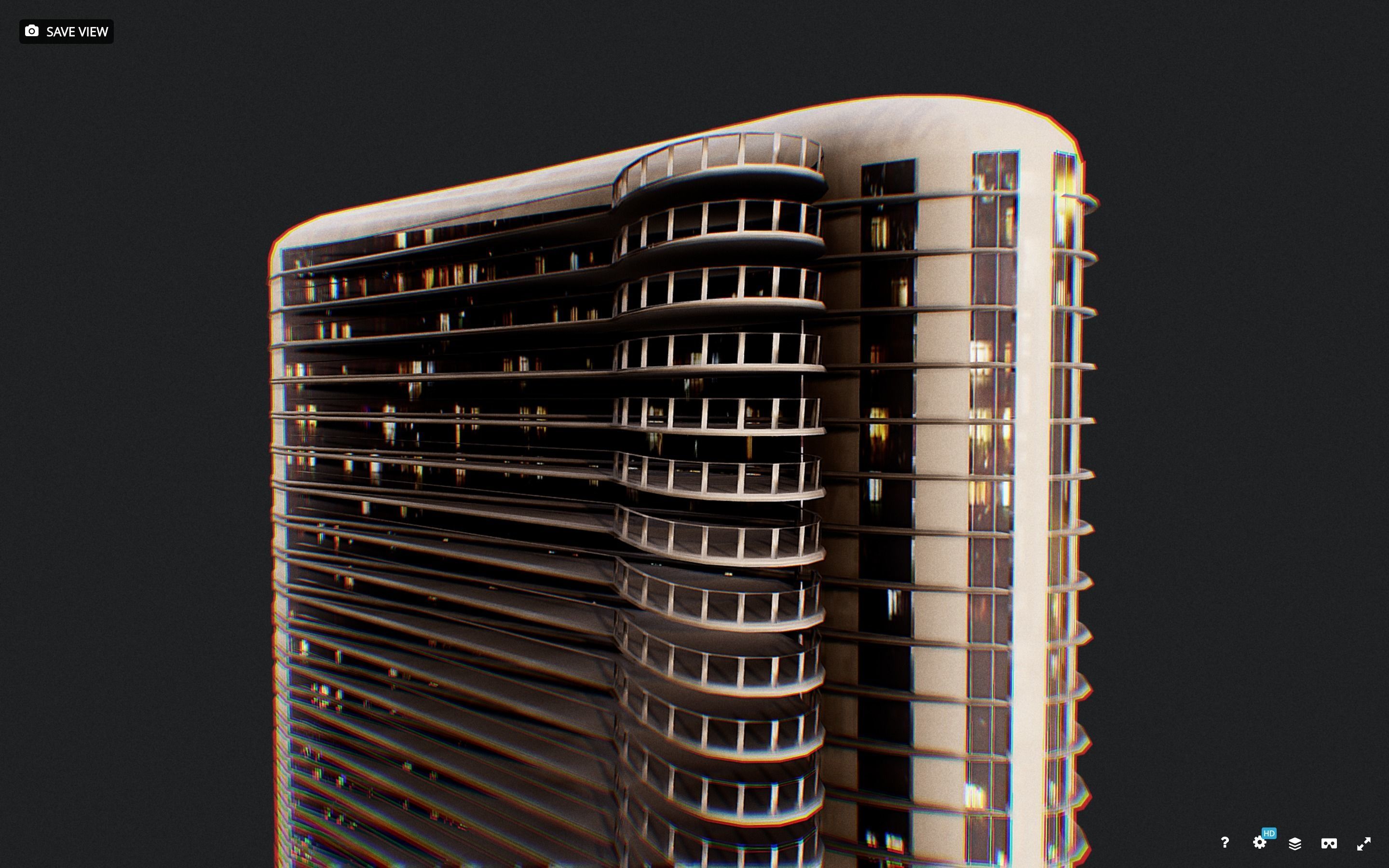 3D model Low Poly - Futuristic Sci-fi Skyscraper Building VR / AR / low ...