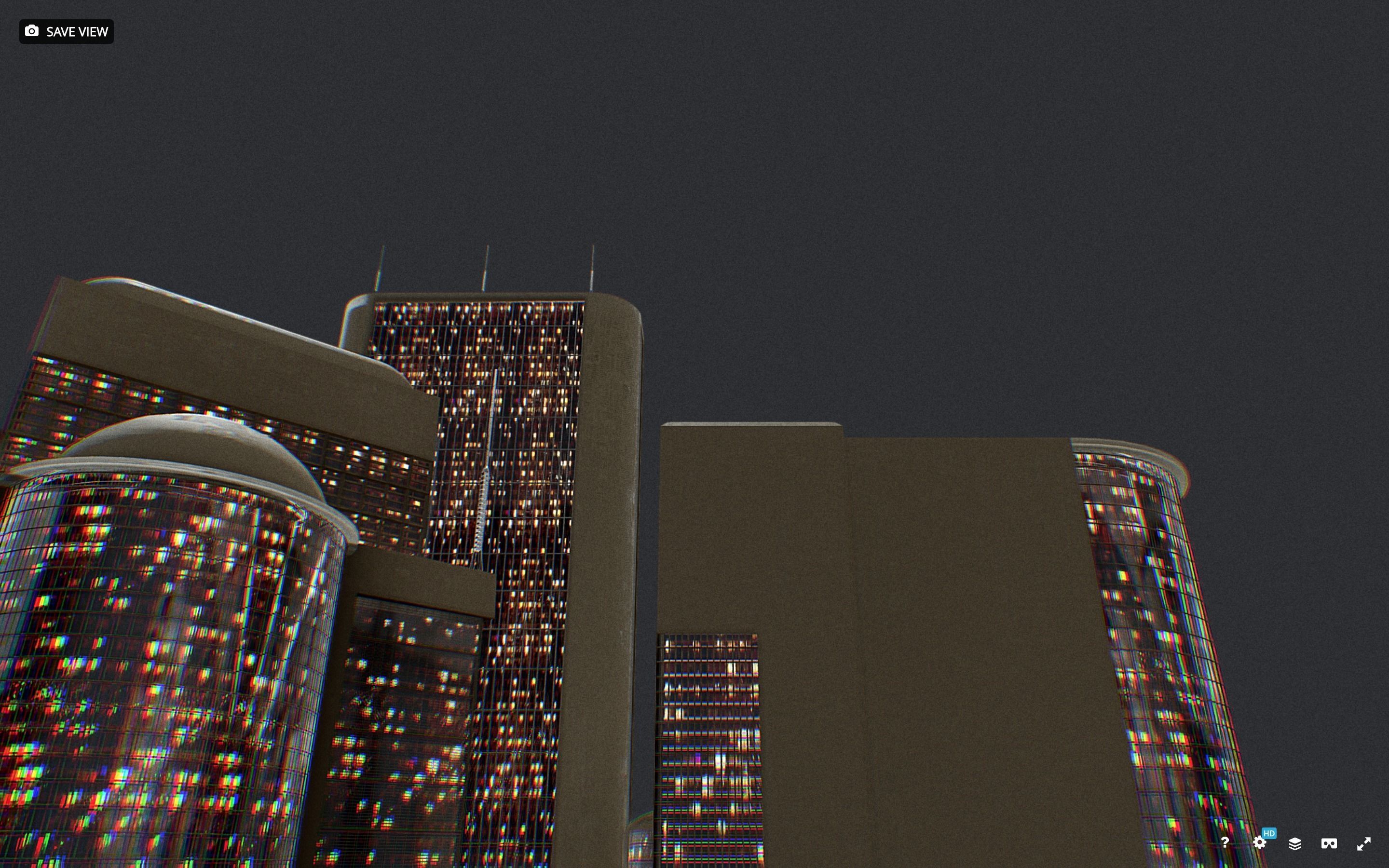 3D model Low Poly Futuristic Sci-fi Skyscraper City Block VR / AR / low ...