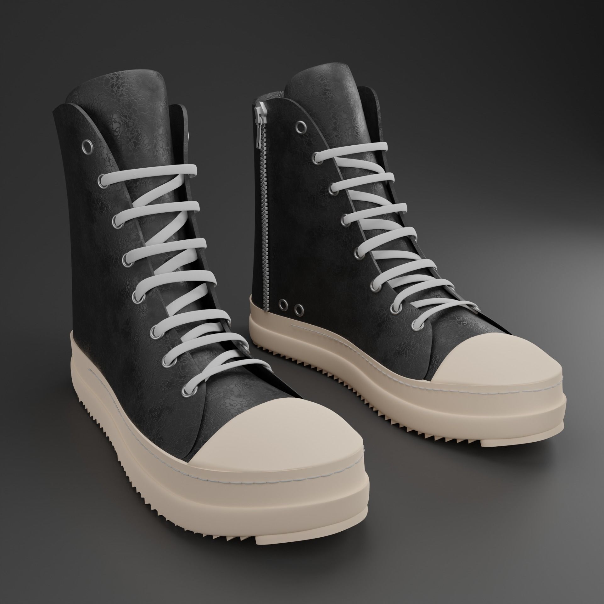 Rick Ownes Ramones High 3D model | CGTrader