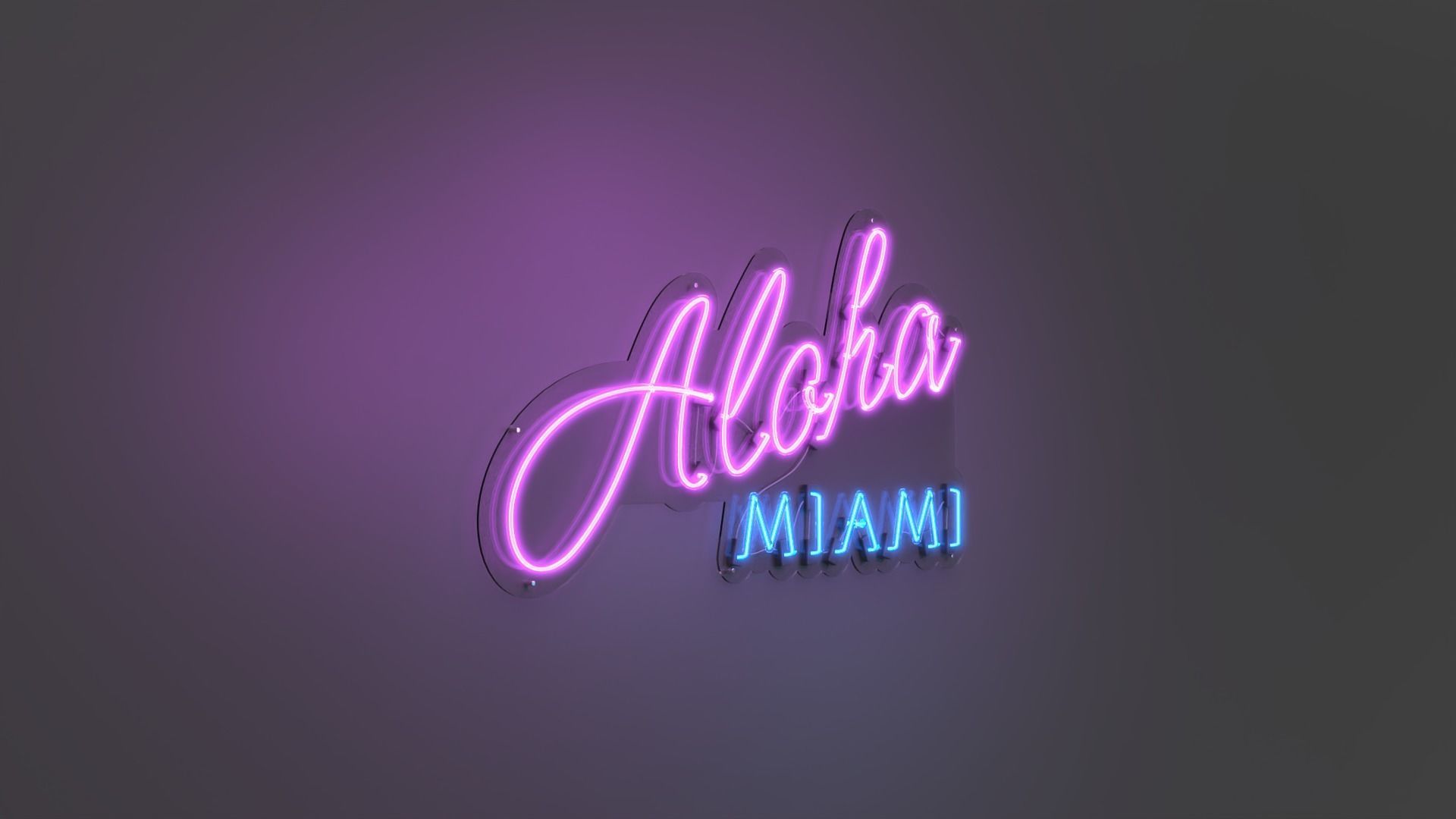 Aloha Miami - Neon Sign 3D model | CGTrader