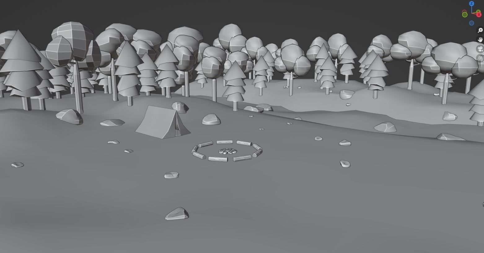 Camp Fire in Blender EEVEE 3D model | CGTrader