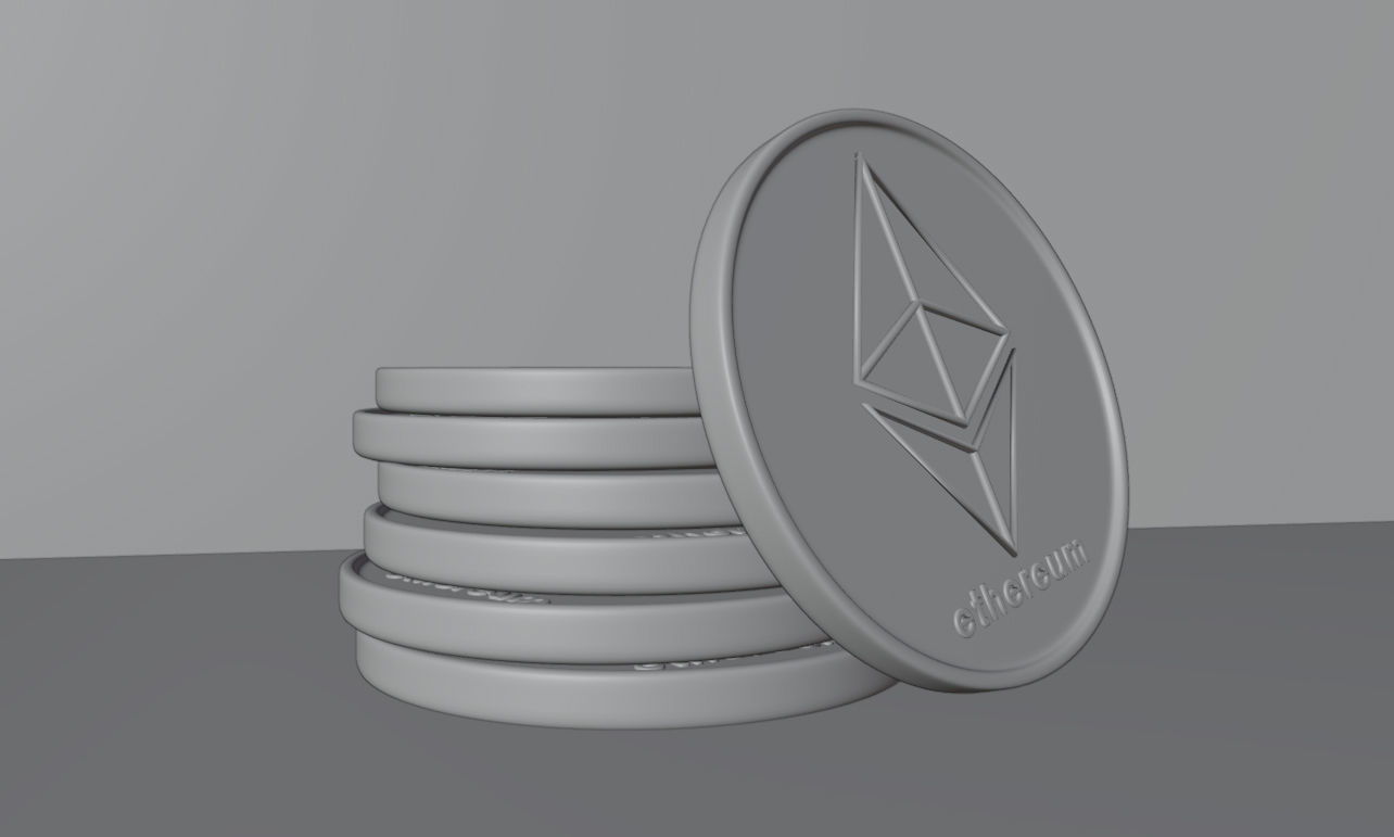 Ethereum ETH Gold Coin 3D model 3D model | CGTrader