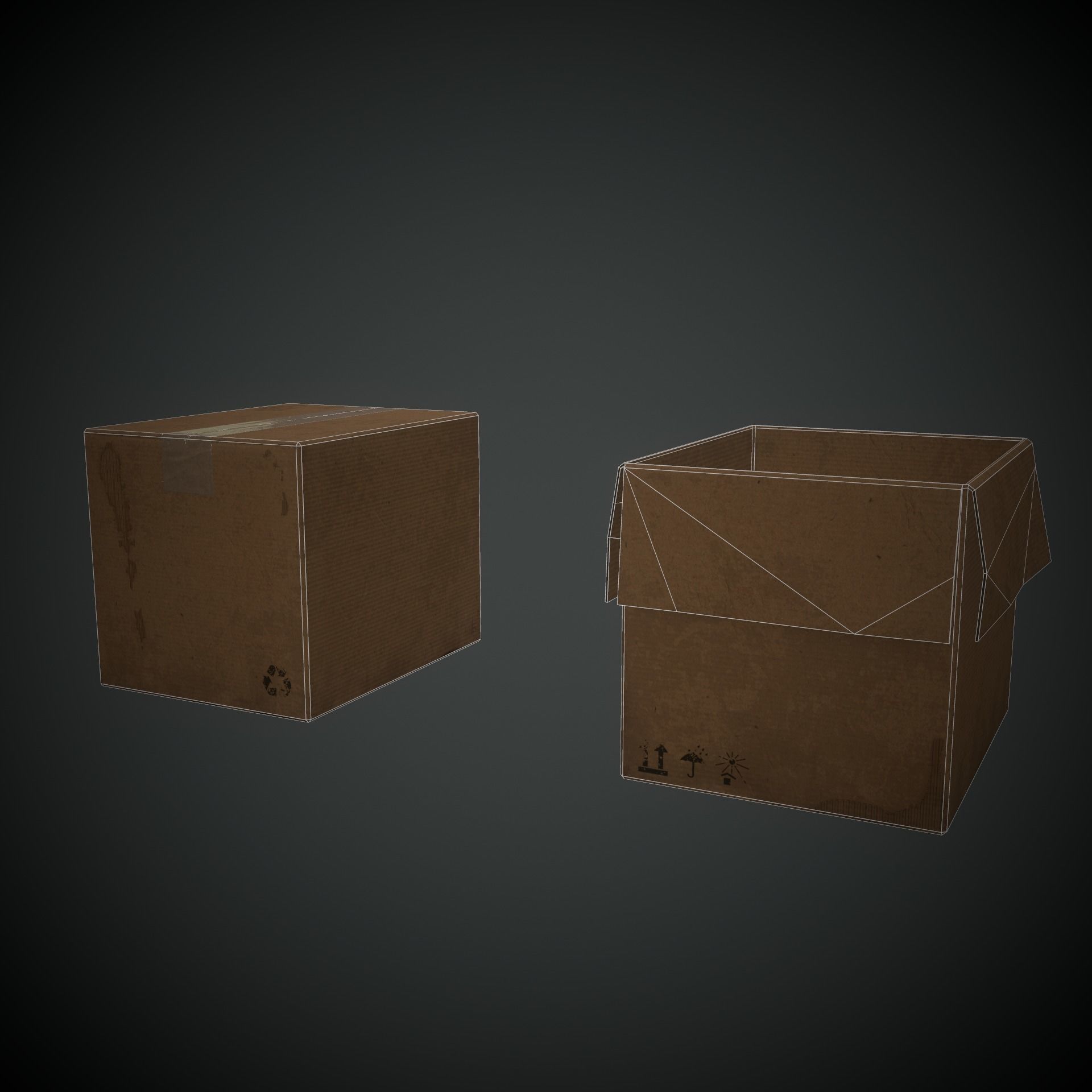 3D model Cardboard Box low poly gameready VR / AR / low-poly | CGTrader