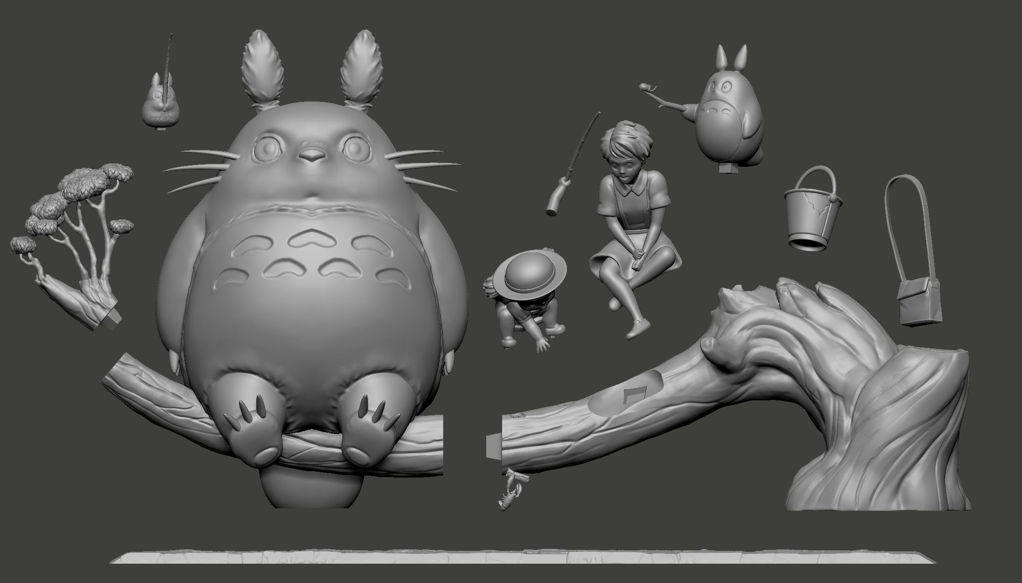 Totoro Fanart 3D model 3D printable | CGTrader