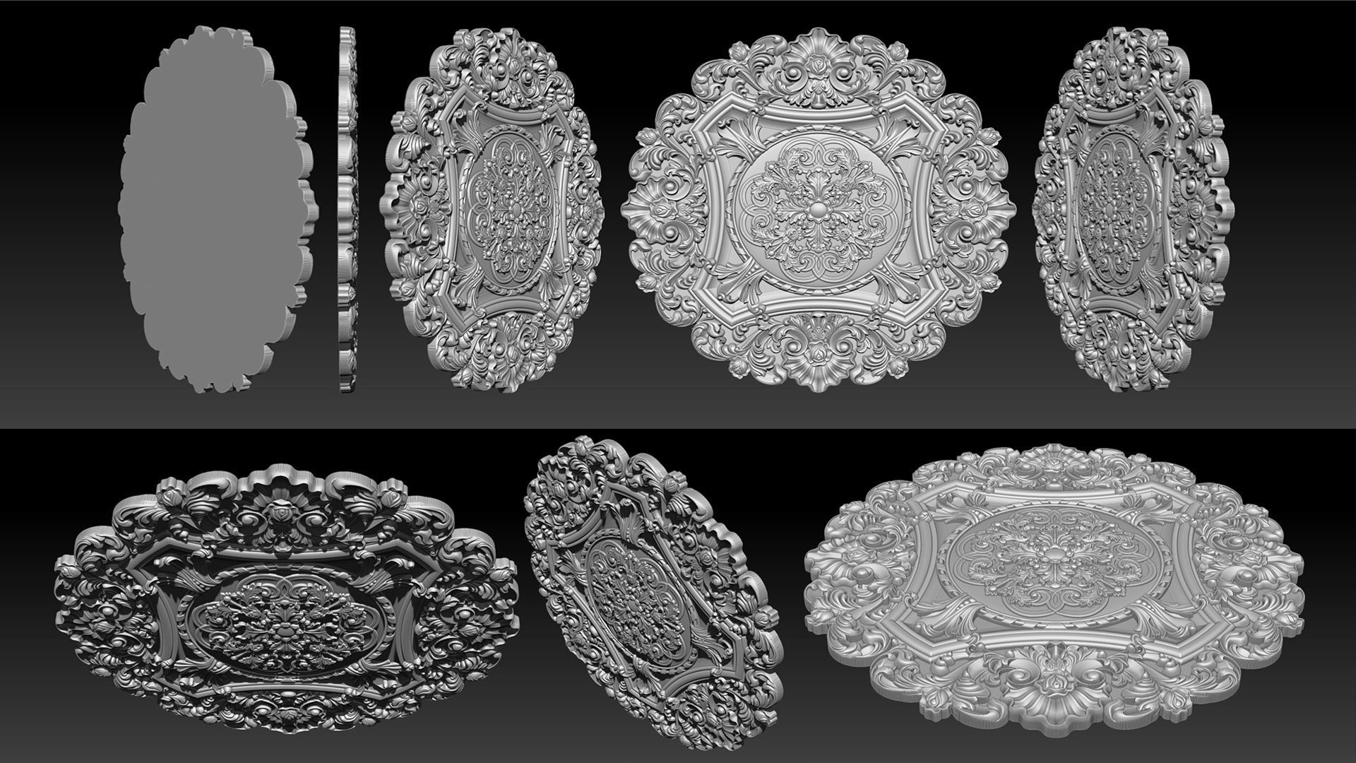 Decorative Ceiling Center - for CNC router 3D model 3D printable | CGTrader