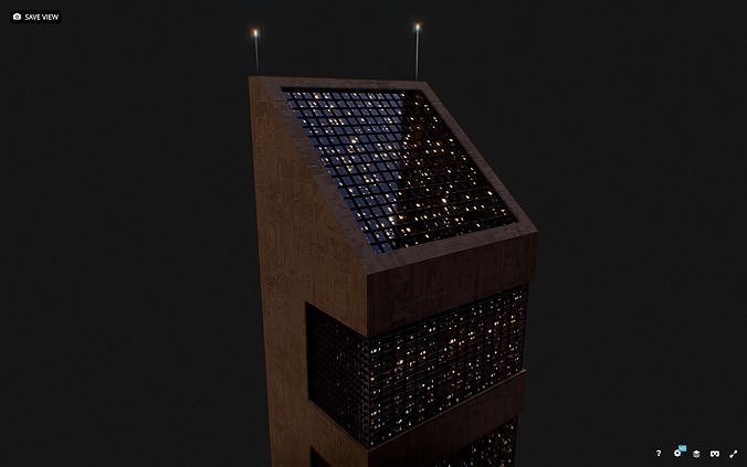 3D model Low Poly - Futuristic Sci-fi Skyscraper Building VR / AR / low ...