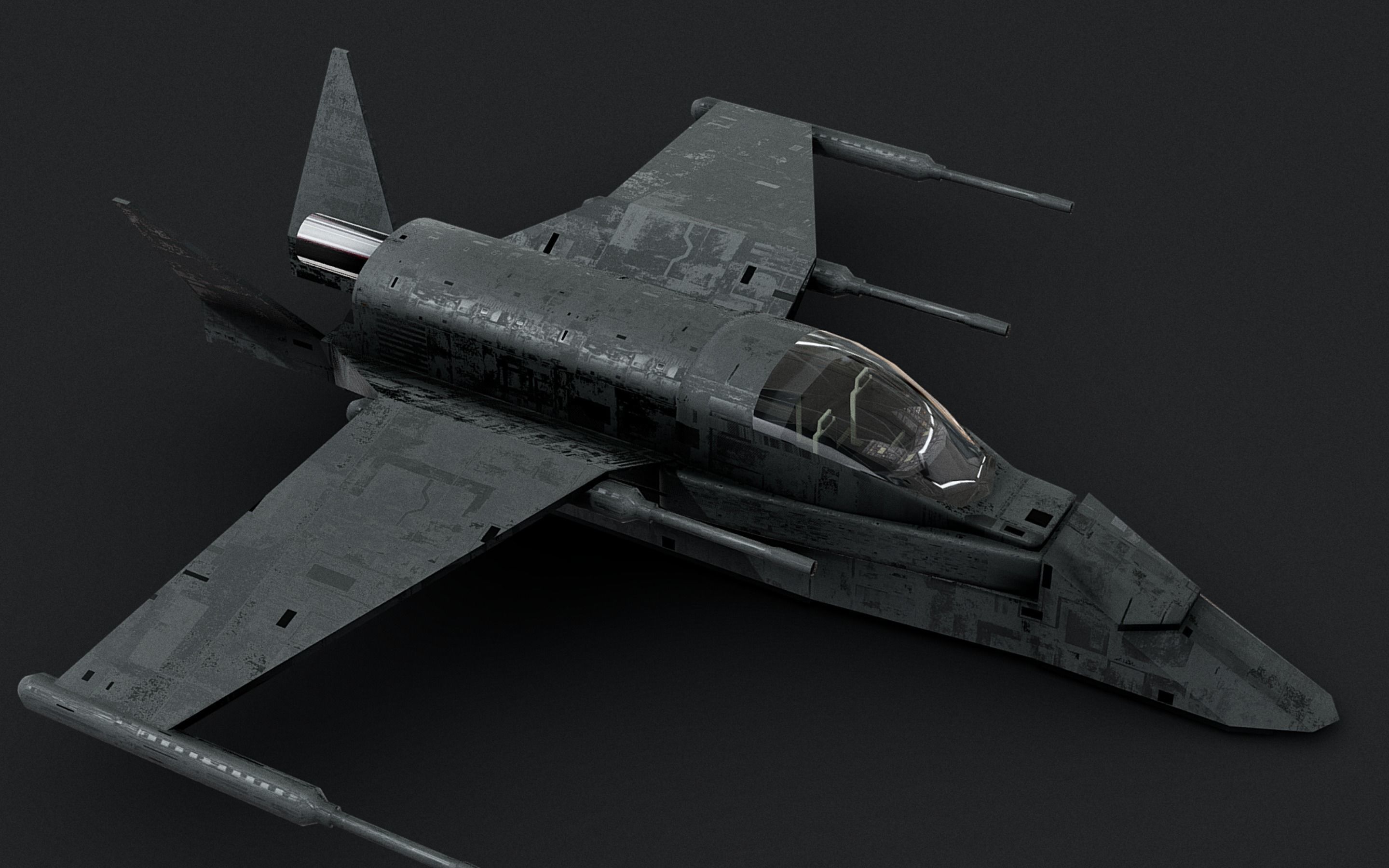 3D model Futuristic Sci-Fi Air Force Airplane Space Ship VR / AR / low ...
