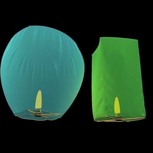 Chinese sky lantern 3D model | CGTrader