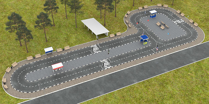 Training auto track 3D model | CGTrader