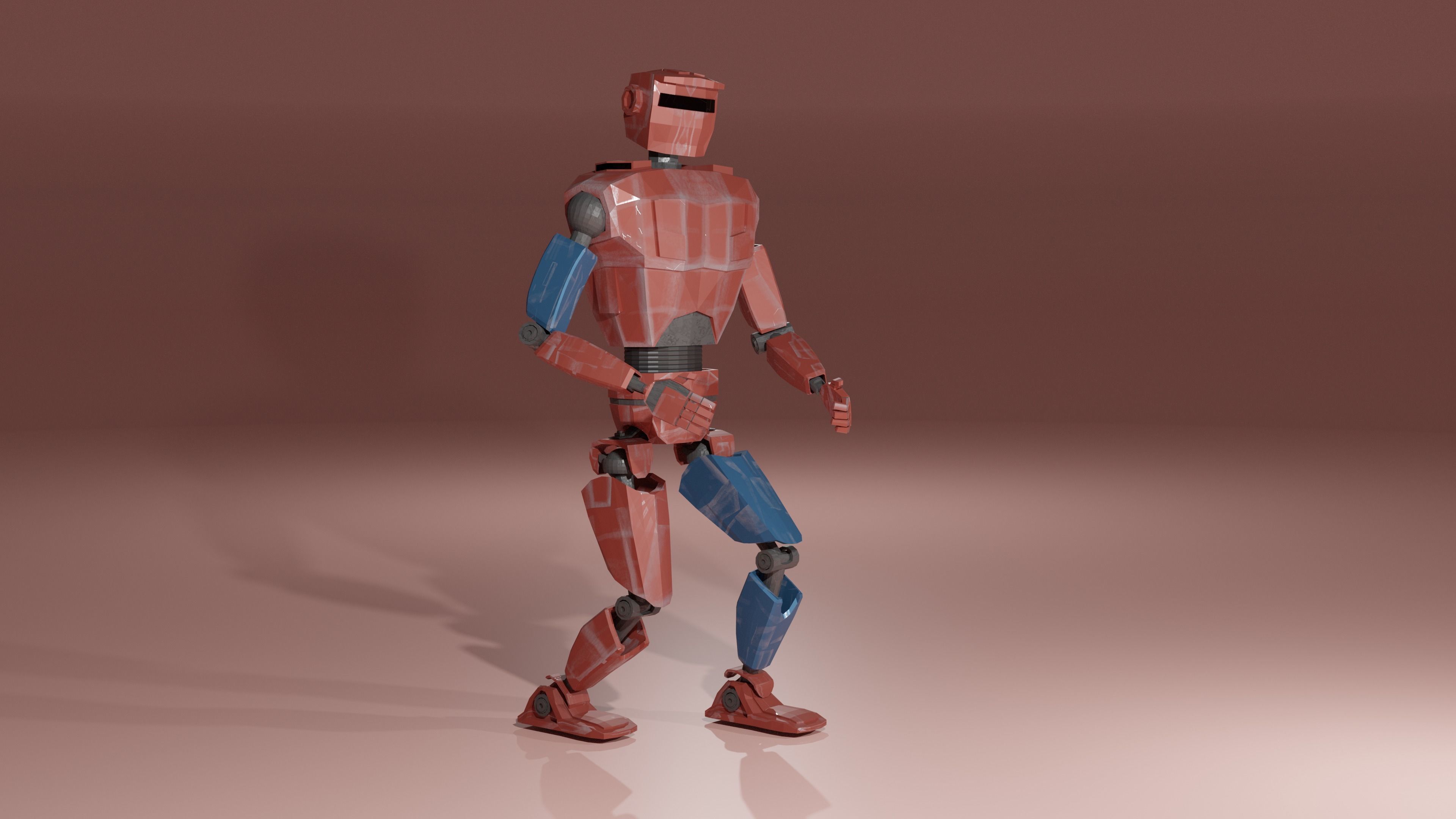 3D model Robot low poly rigged ready for game and animation VR / AR ...