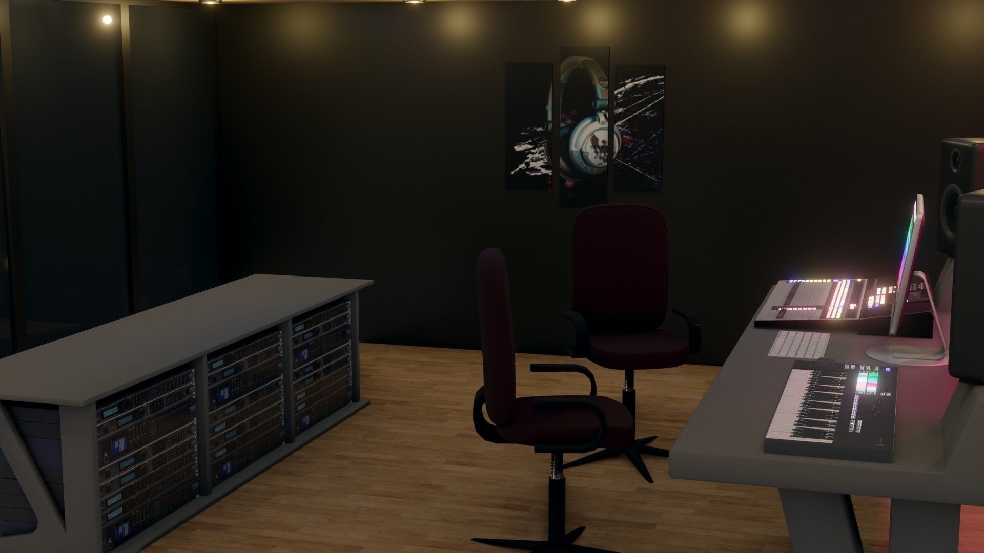 3D model Recording Studio - Low Poly - Game Ready - PBR VR / AR / low ...