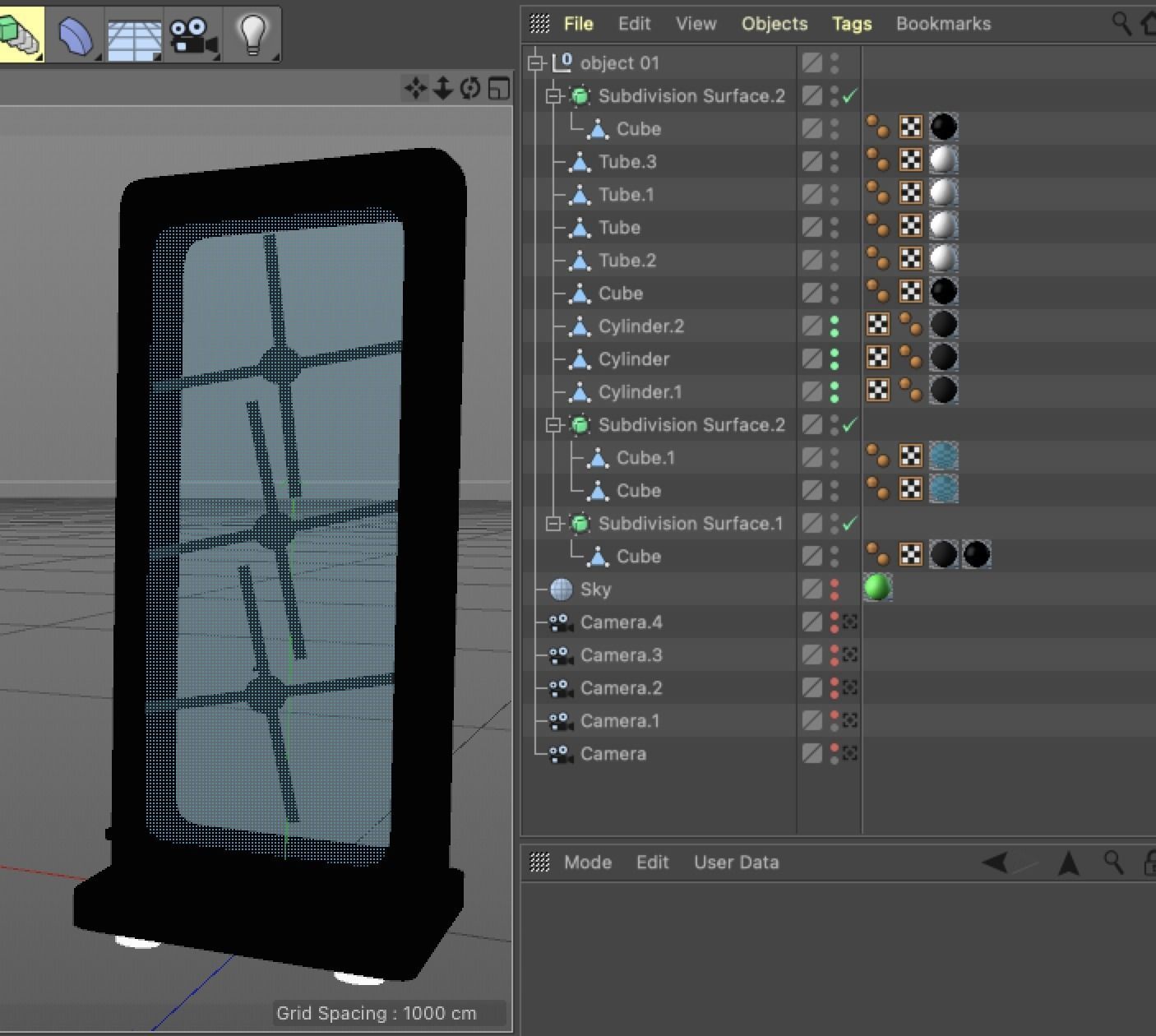Hologram two meters stand black box animated -three holograms 3D model ...
