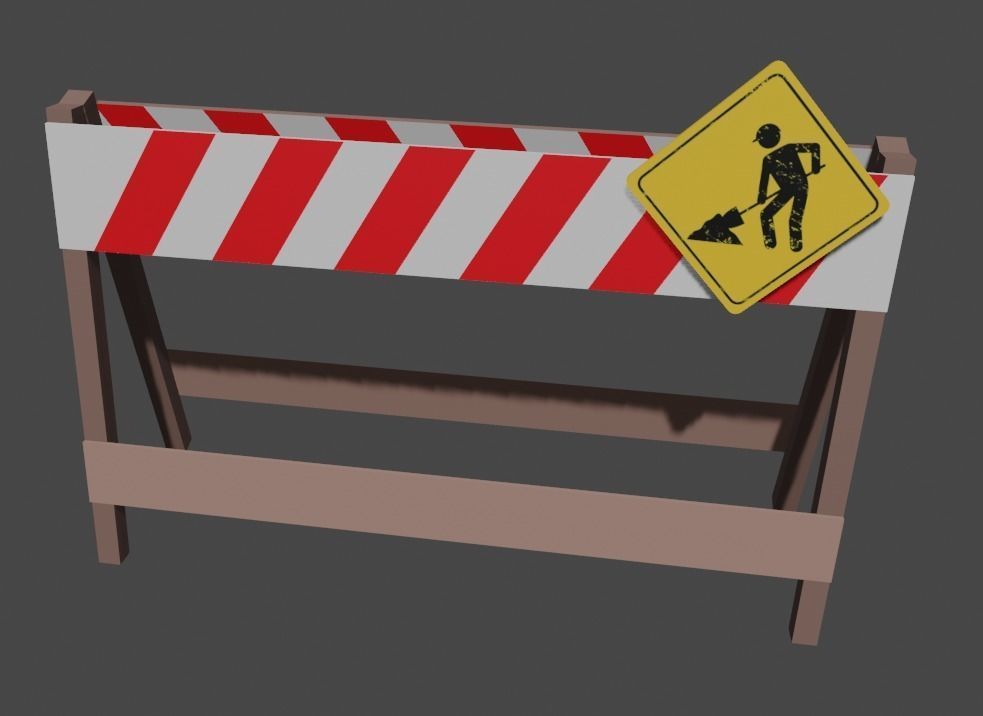 3D model building site sign VR / AR / low-poly | CGTrader
