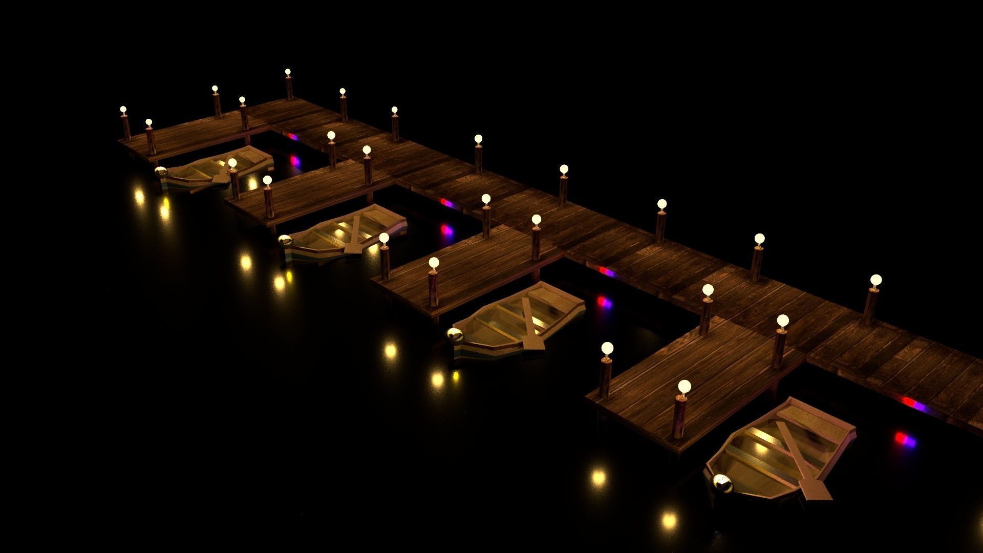 3D model Autodesk Maya Modelling Texturing And Lighting Of Dock VR / AR / low-poly | CGTrader