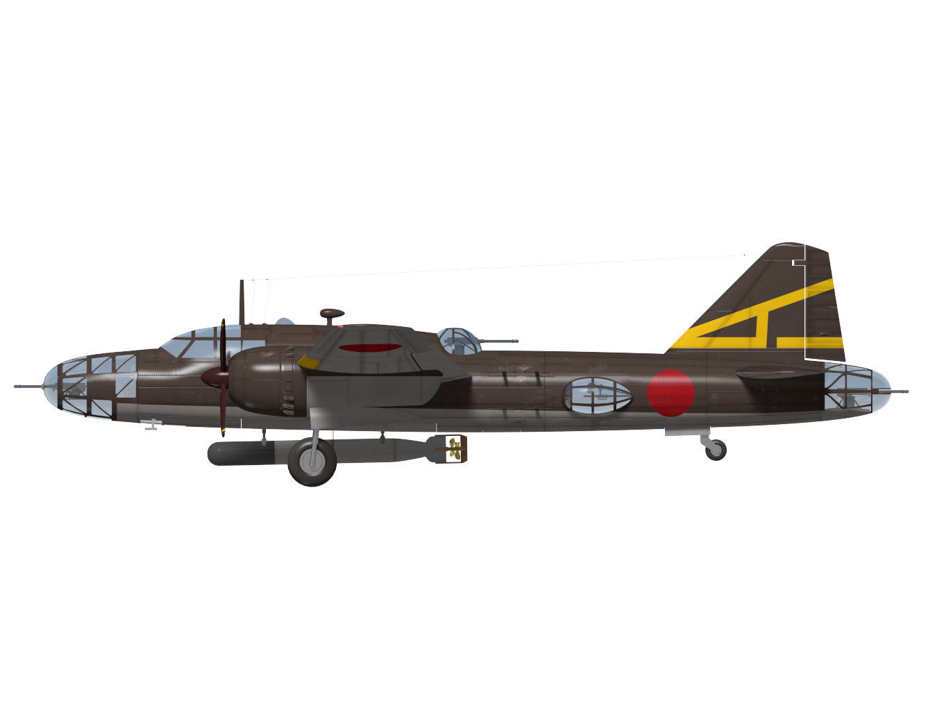 Ki67 Type4 heavy bomber Hiryu 3D model | CGTrader