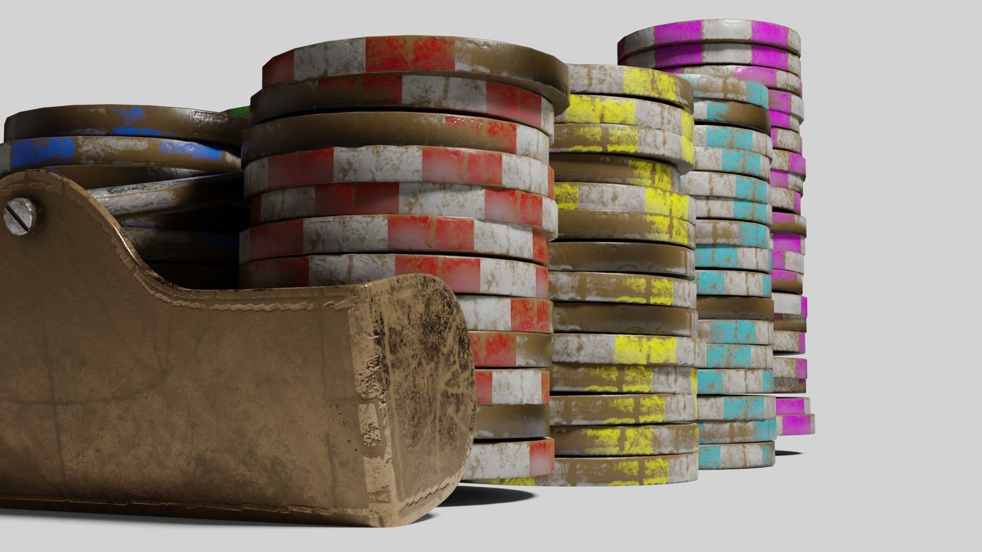 3D model roulette rake with 4k pbr textures with clean and dusty ...