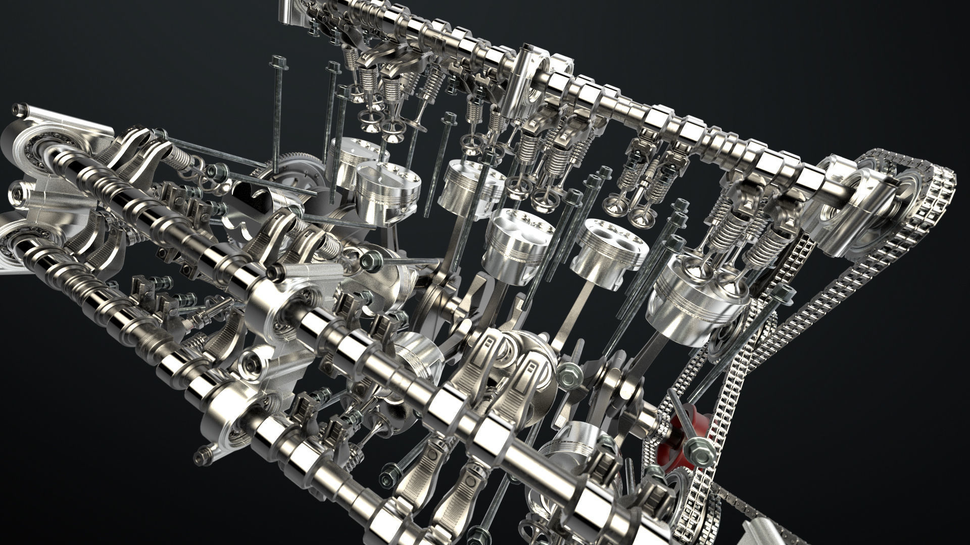 W12 Engine Working Animated 3D model animated rigged | CGTrader