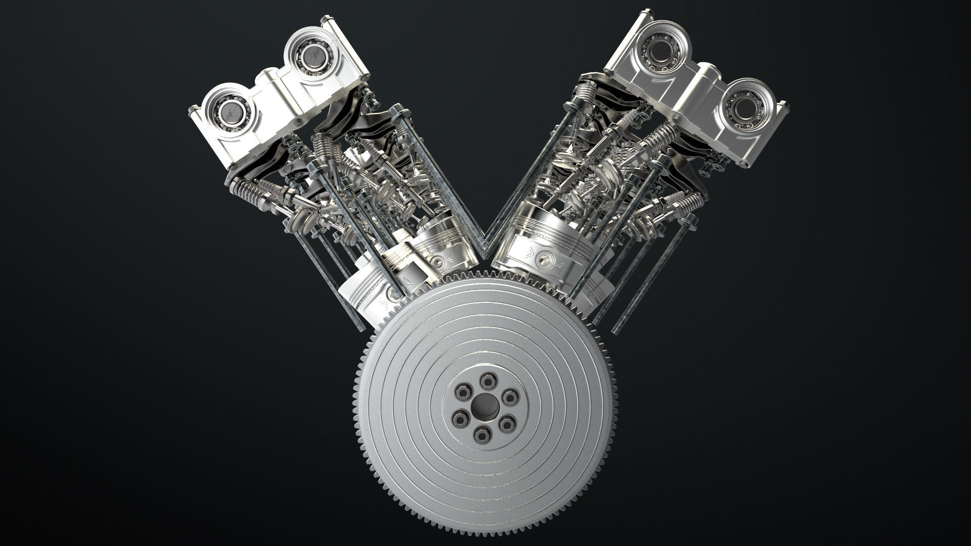 W12 Engine Working Animated 3D model animated rigged | CGTrader