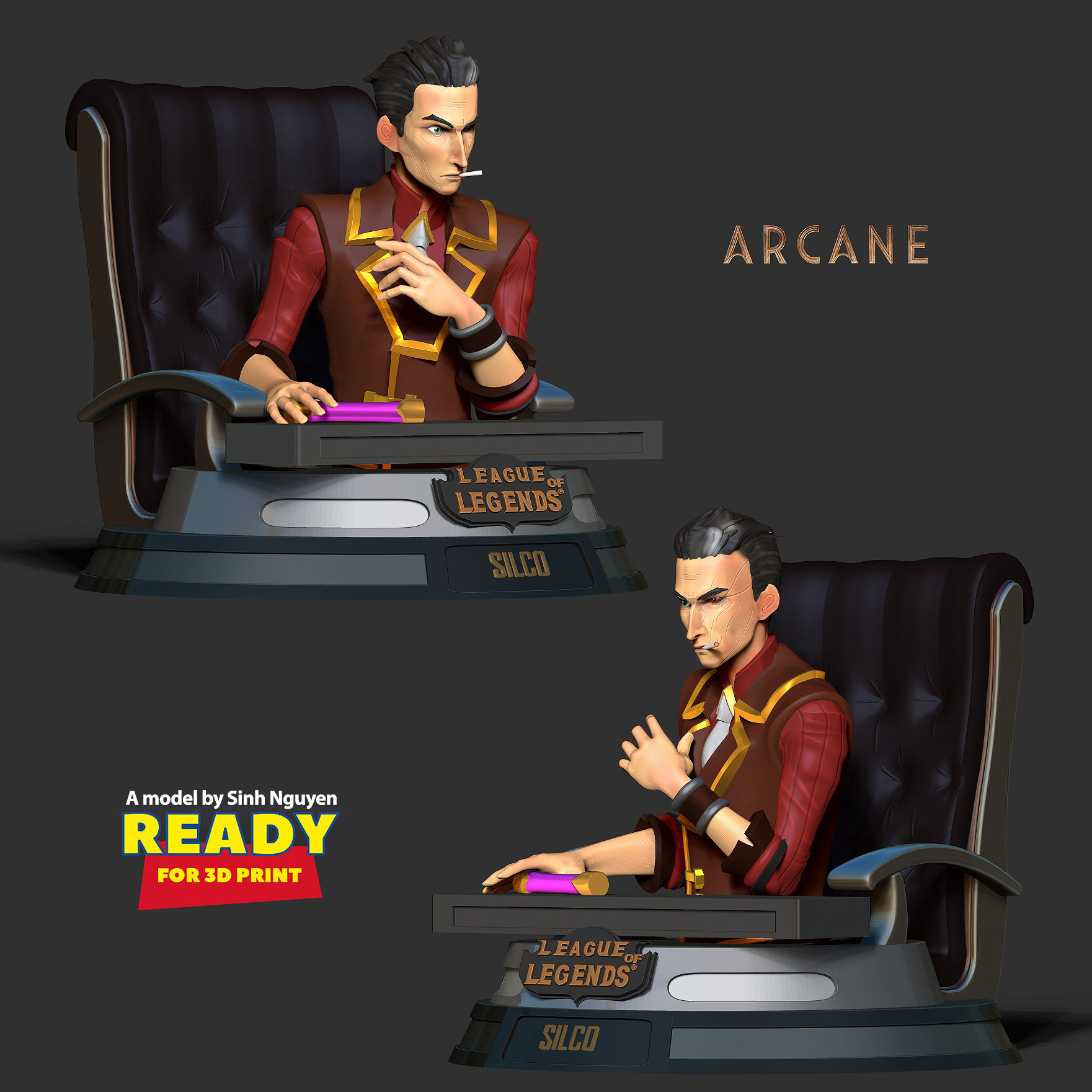 Silco bust - Arcane Fanart 3D model 3D printable | CGTrader