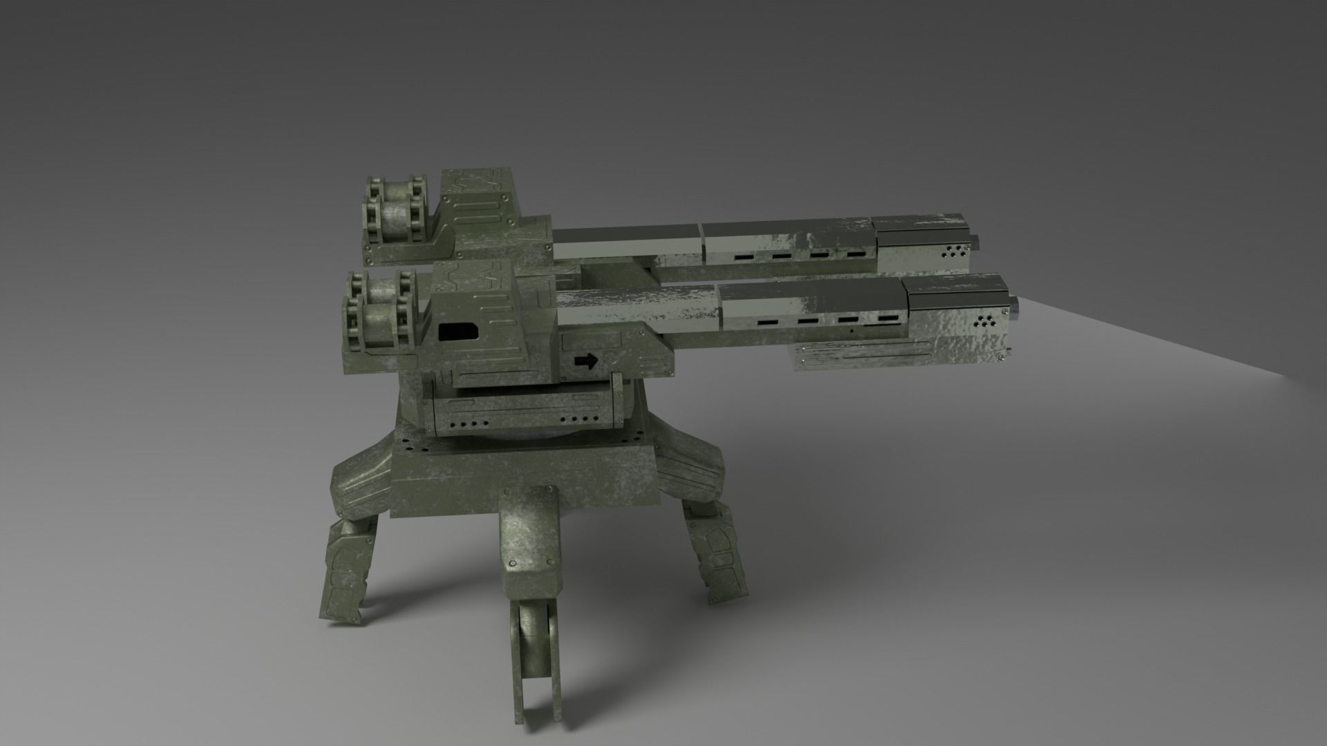 3D model Turret futuristic machine gun VR / AR / low-poly | CGTrader