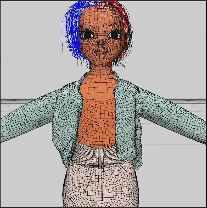 Bosy cinema 4D Character Girl 3D model rigged | CGTrader