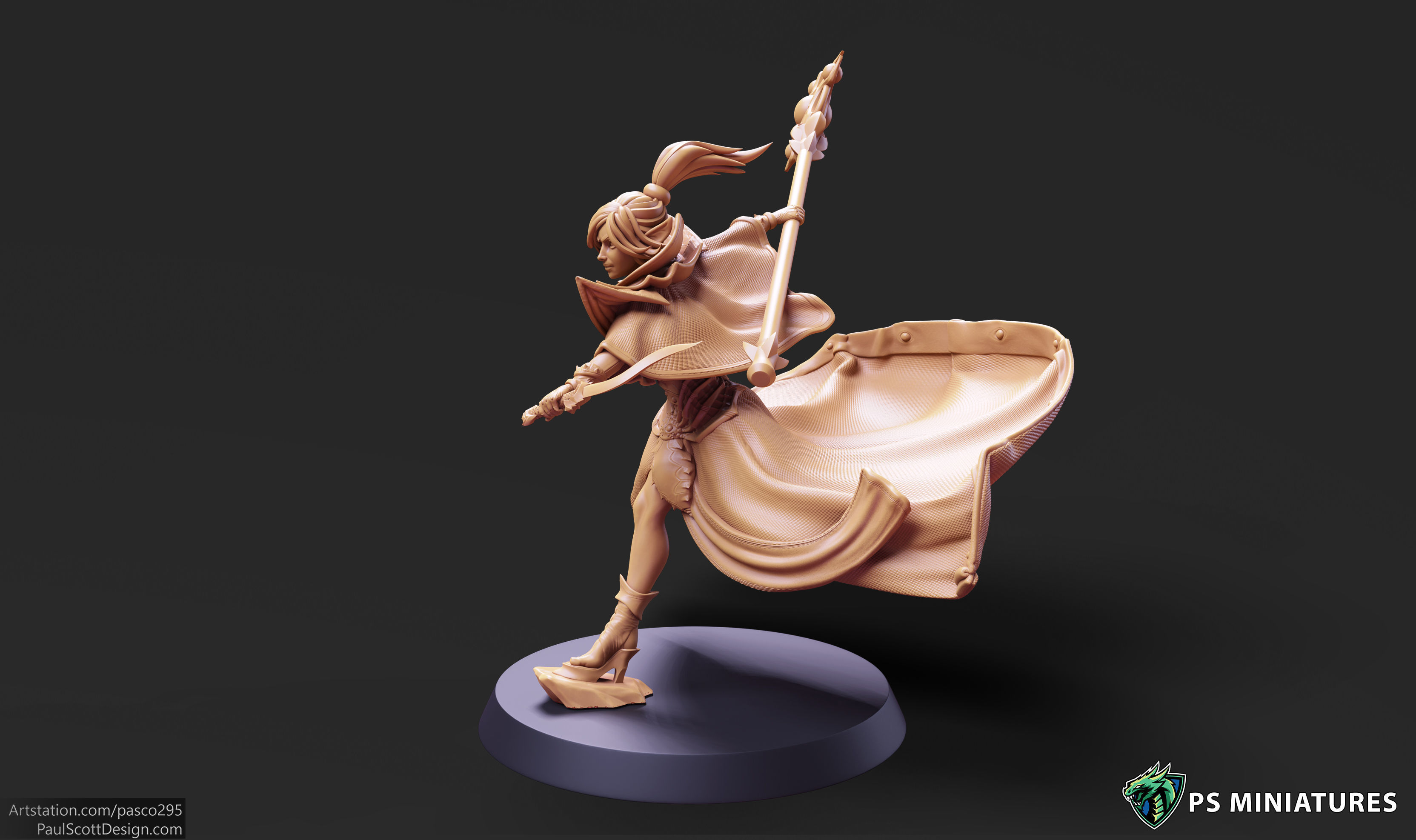 Drow Cleric Pose 2 - 4 Variants and 2 Pinups 3D model 3D printable ...