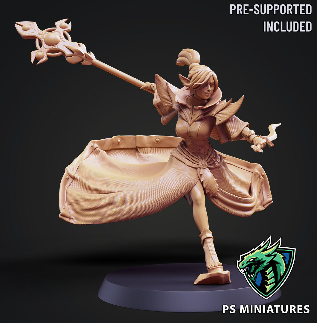 Drow Cleric Pose 2 - 4 Variants and 2 Pinups 3D model 3D printable ...