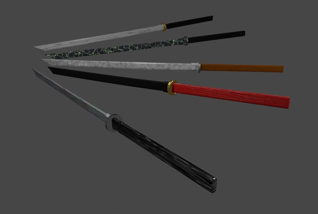 5 Different Types Of Katana free VR / AR / low-poly 3D model | CGTrader