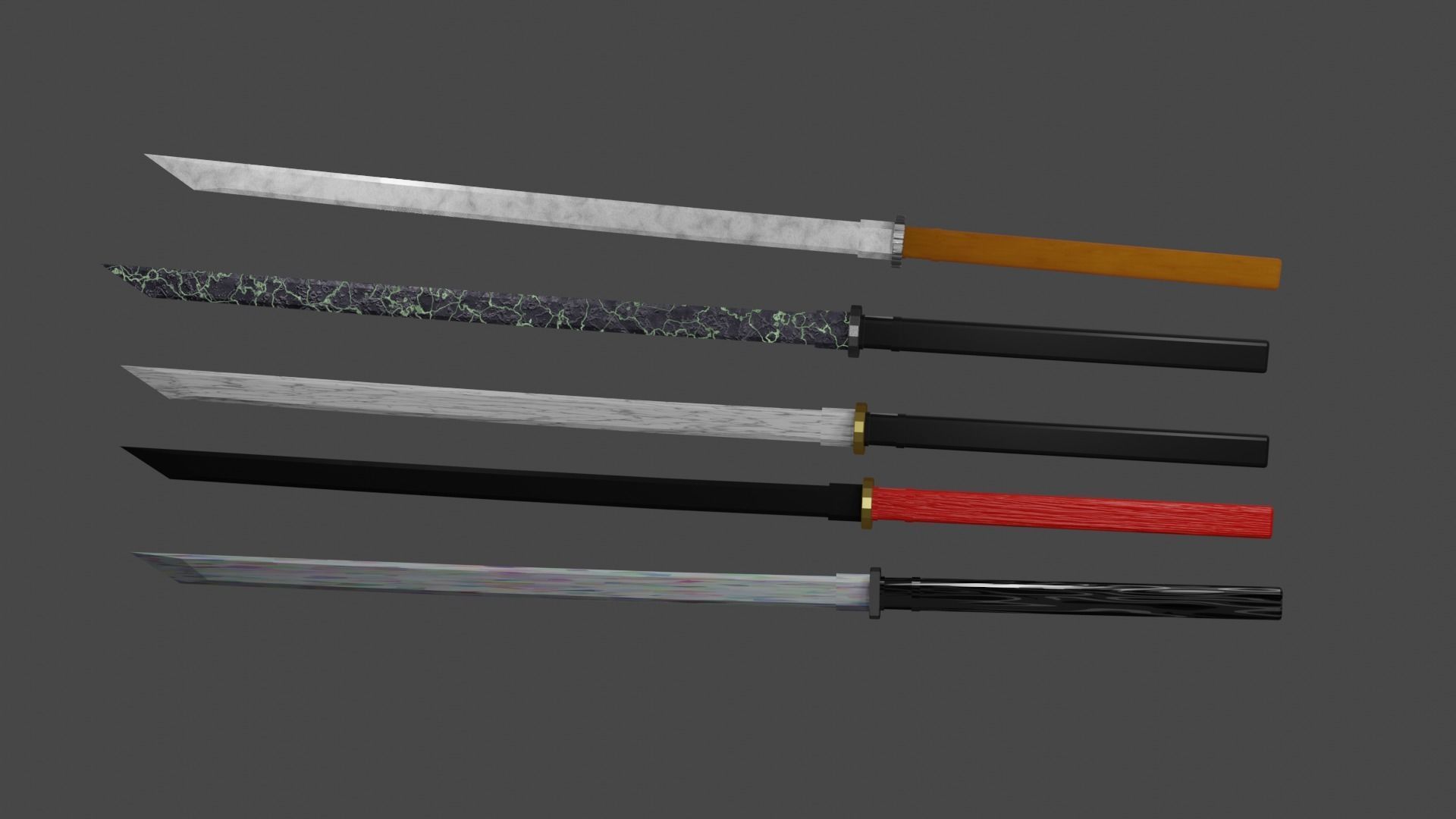 5 Different Types Of Katana free VR / AR / low-poly 3D model | CGTrader