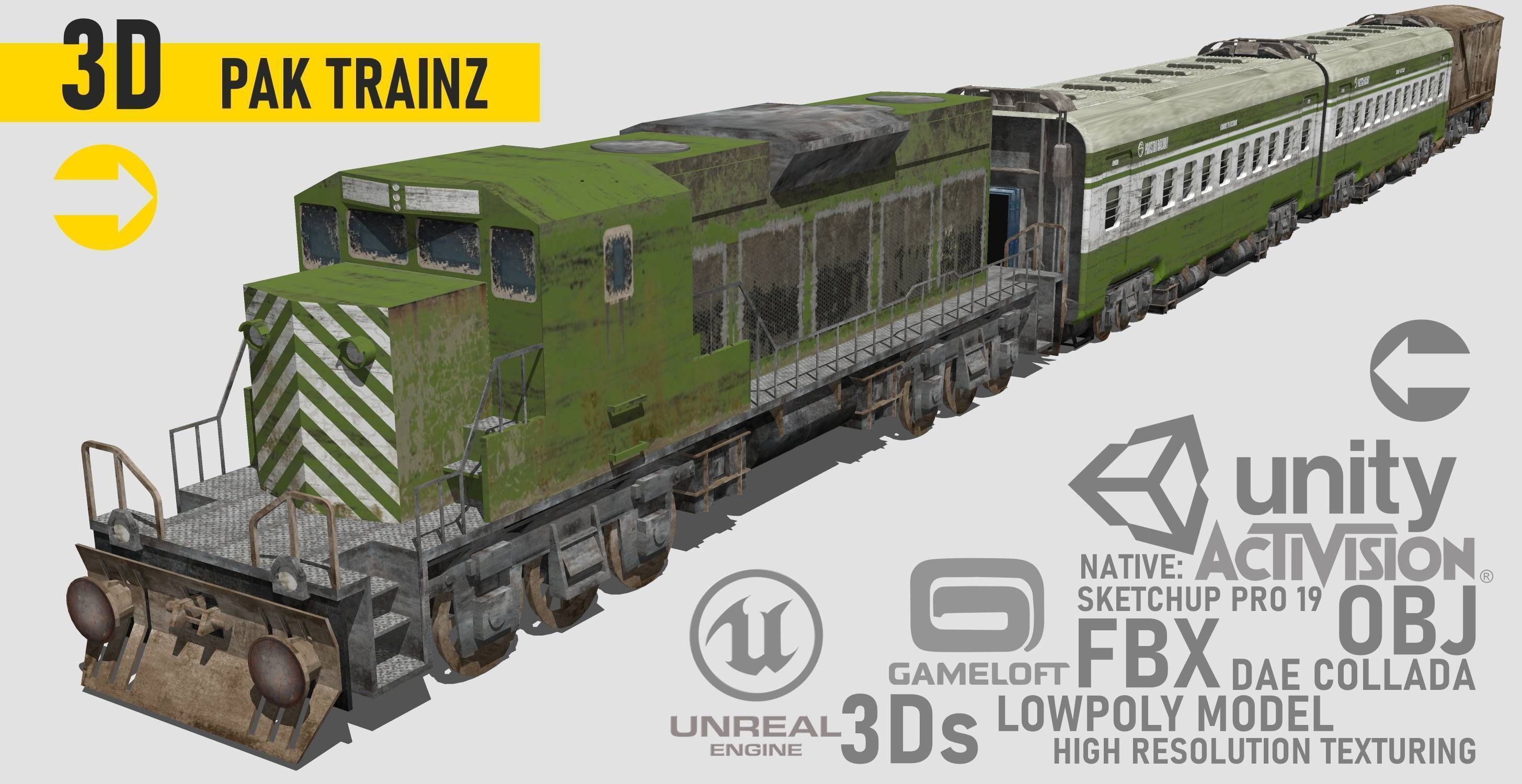 3D model Railway TrainZ VR / AR / low-poly | CGTrader