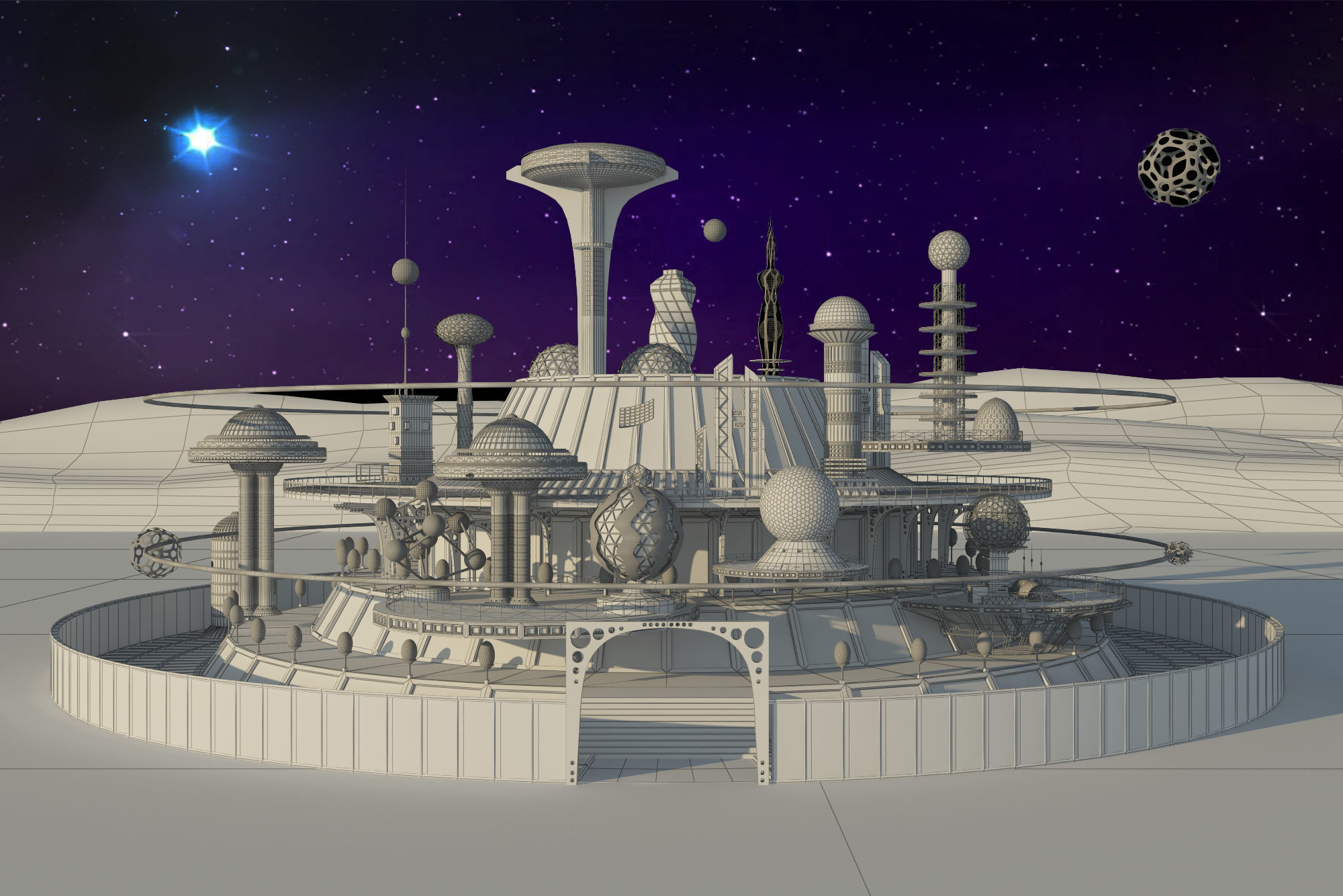 fantastic cosmic construction 3D model | CGTrader