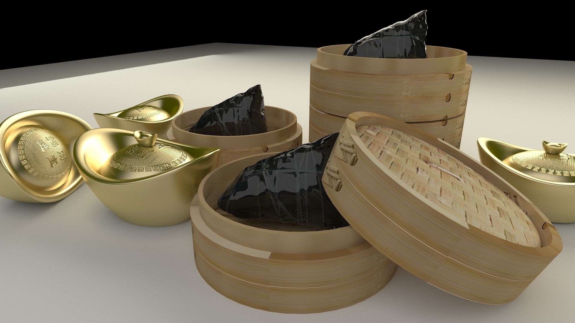 chinese gold ingot 3D model | CGTrader