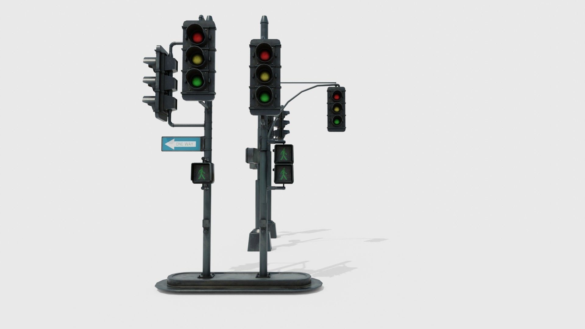 3D model traffic lights with 4k pbr texture clean and dirty textures VR ...