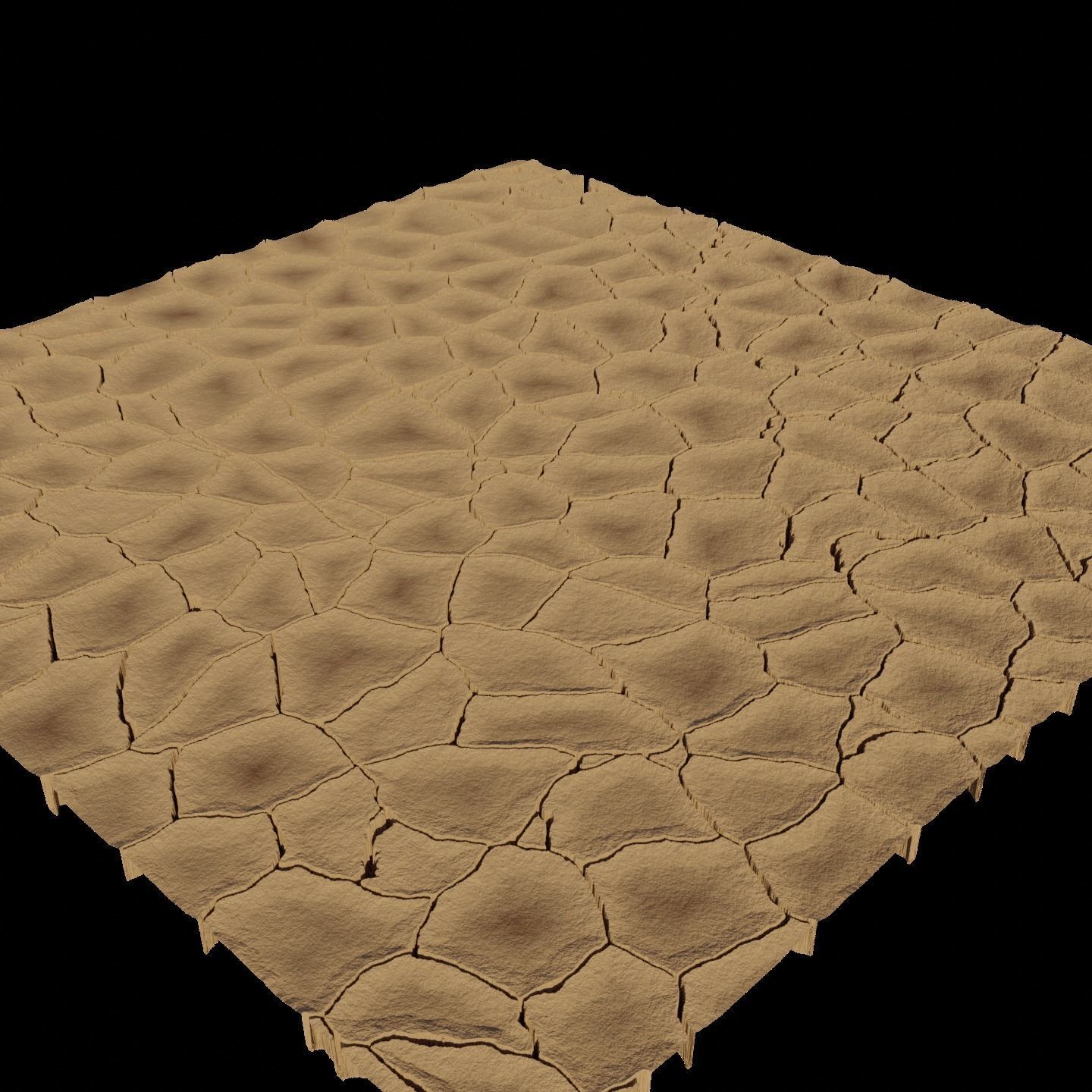 PBR Pfotorealistic Dry Desert Cracked Ground Material free VR / AR ...