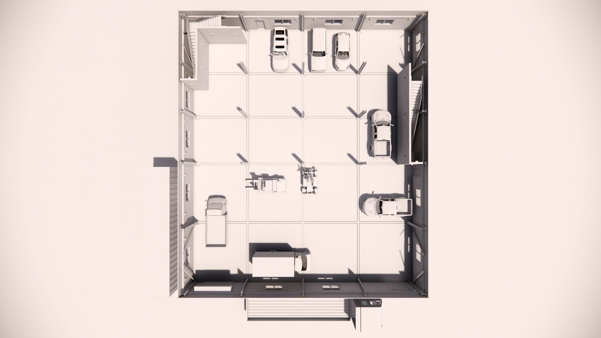 Warehouse G plus M steel structure in Revit 3D model | CGTrader