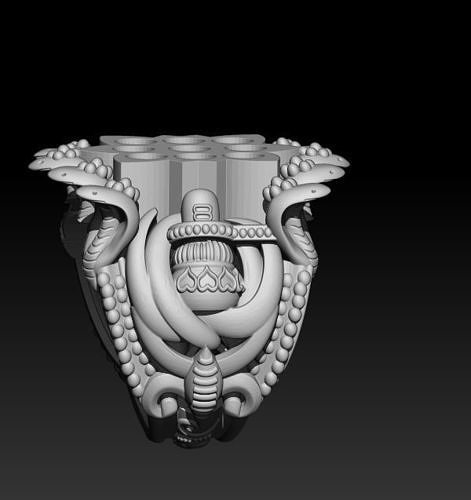 Ring Shiva Lingam Lord Shiva Ring Snakes 18k Gold 3D model 3D printable ...