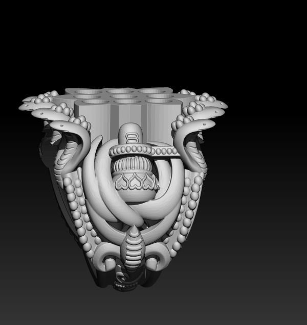 Ring Shiva Lingam Lord Shiva Ring Snakes 18k Gold 3D model 3D printable ...