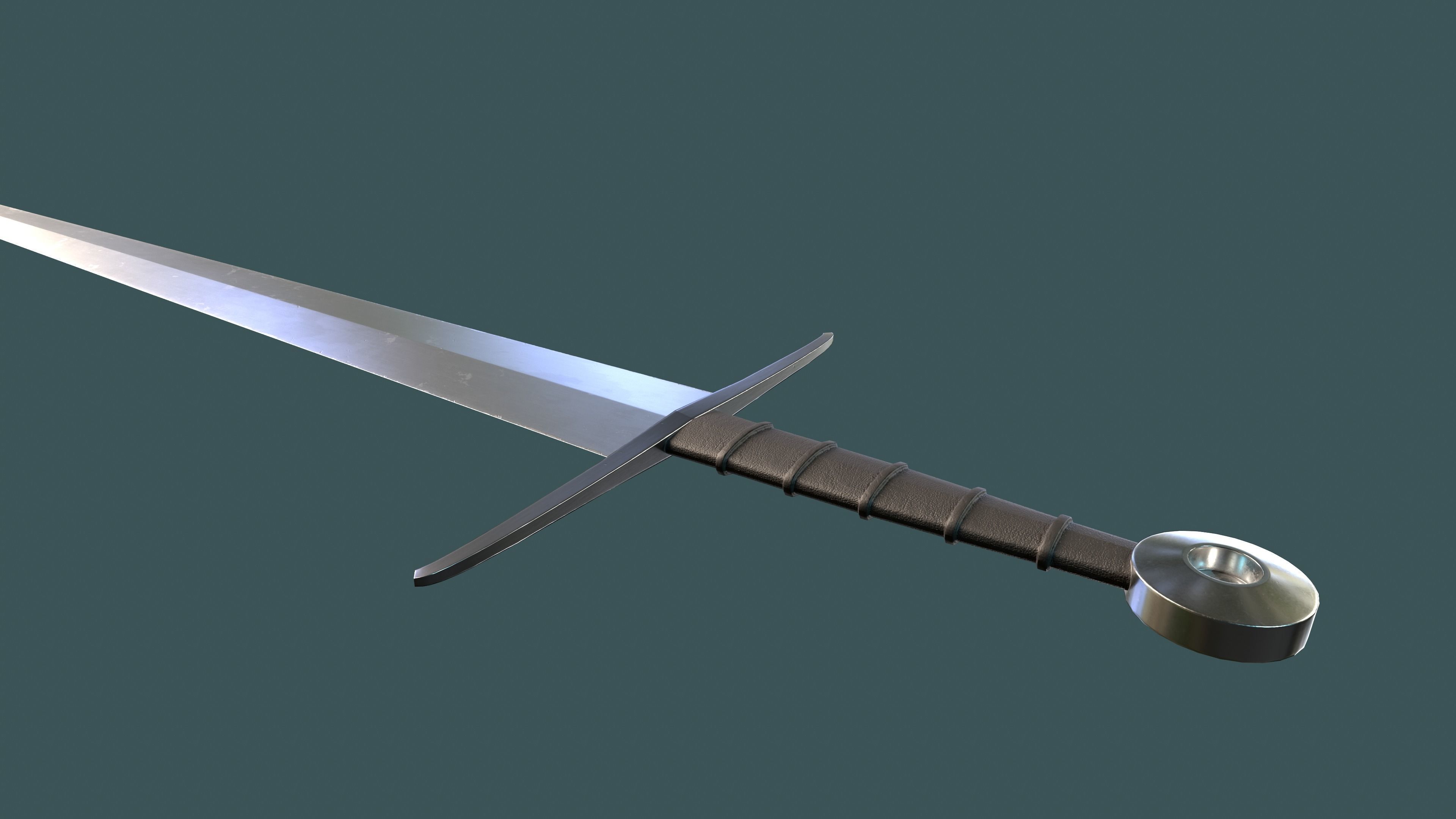 3D model Albion Alexandria Medieval Sword PBR game ready VR / AR / low ...