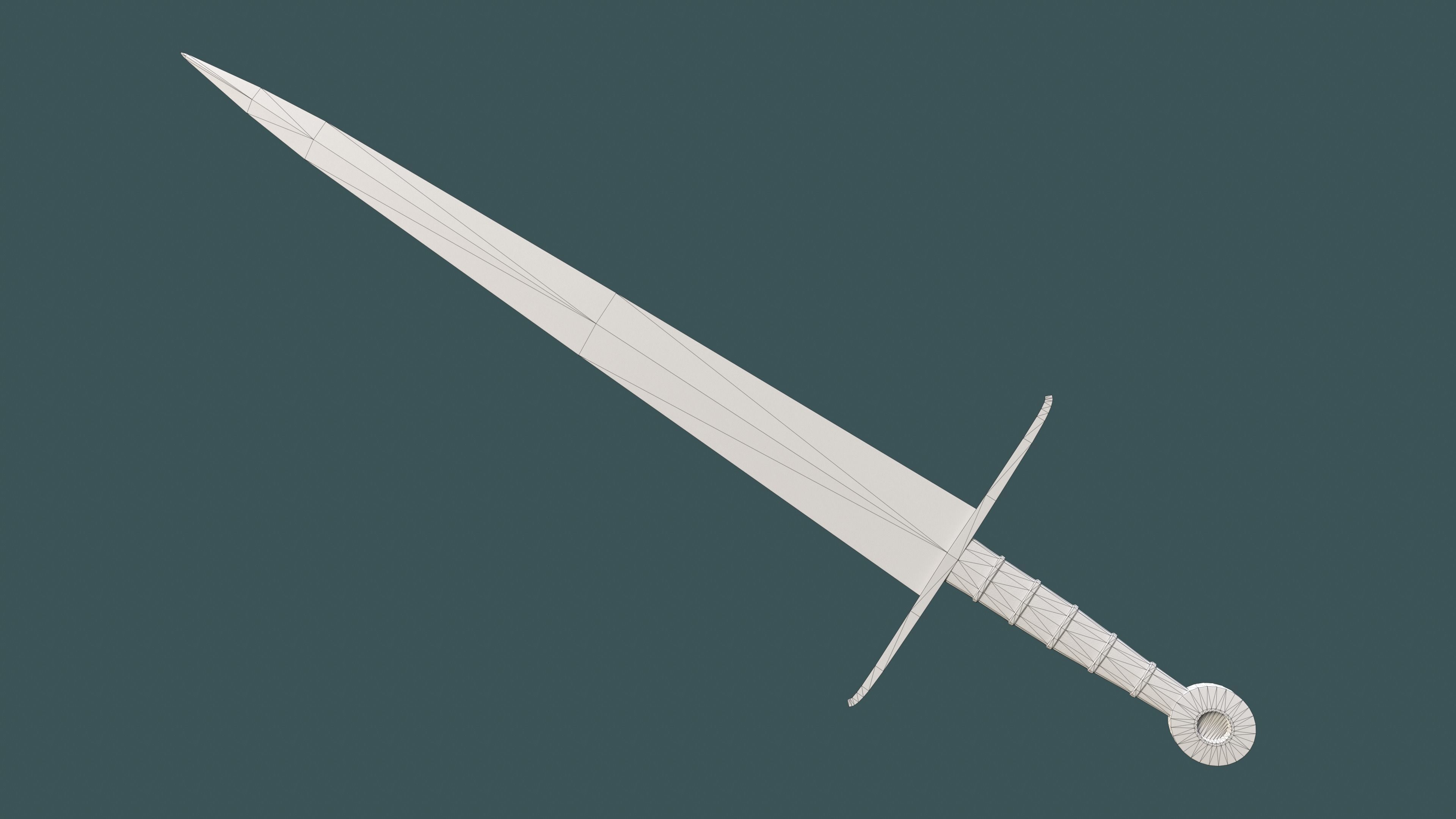 3D model Albion Alexandria Medieval Sword PBR game ready VR / AR / low ...
