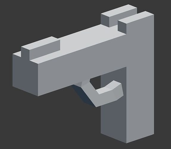 3D model lowpoly simple gun VR / AR / low-poly | CGTrader
