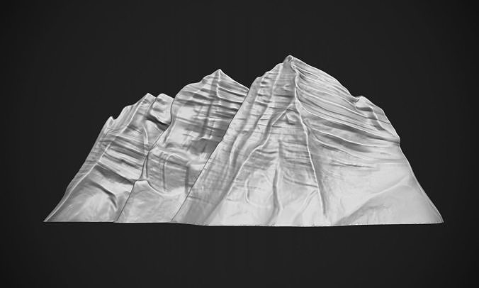 Mountains Bas Relief 3D model 3D printable | CGTrader