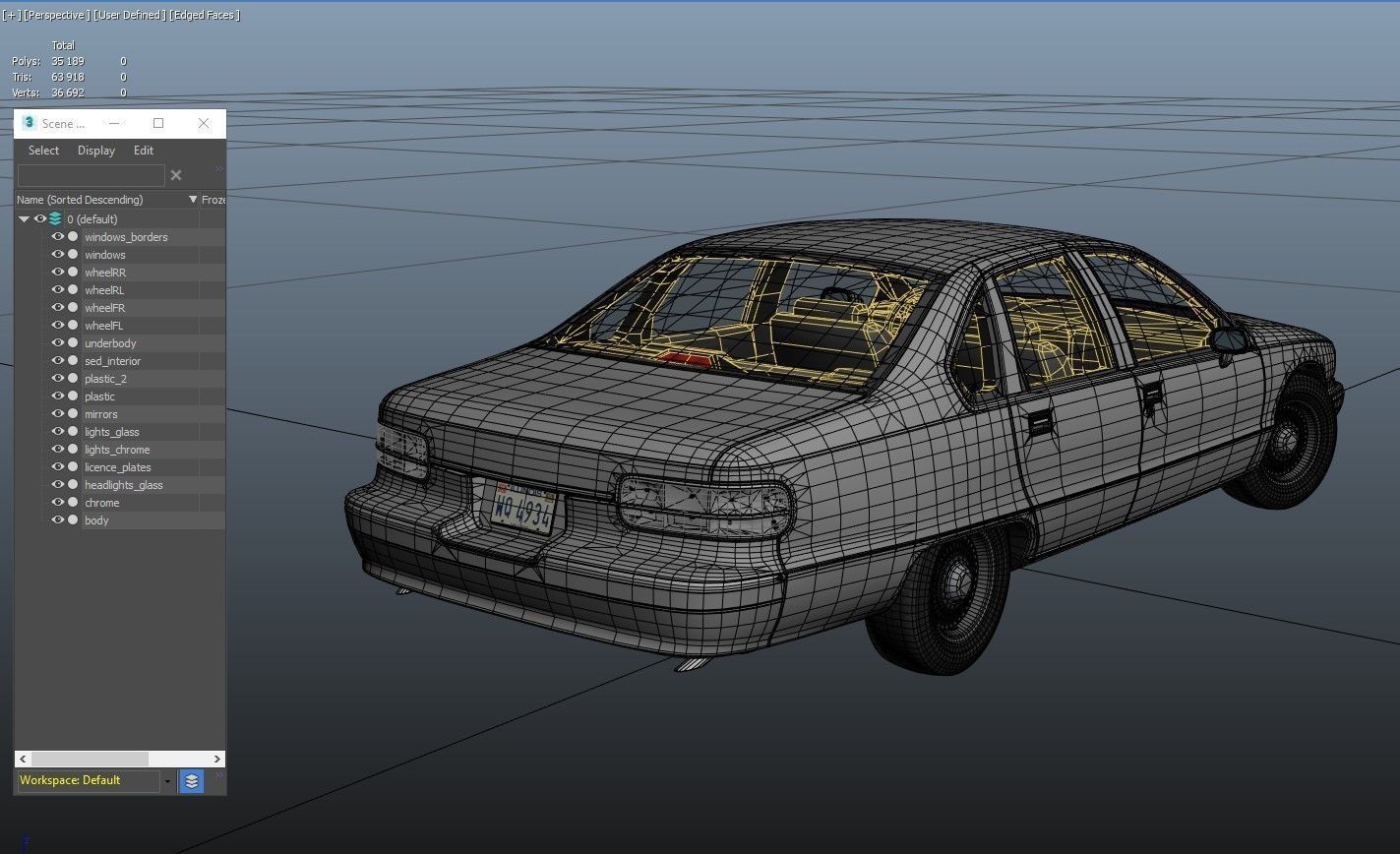 3D model 90s generic sedan VR / AR / low-poly | CGTrader