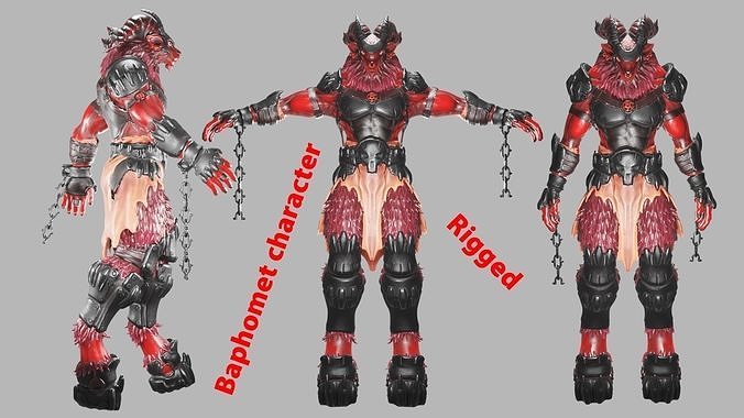 Baphomet character 3D model rigged | CGTrader