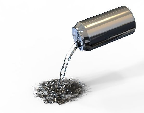 Pouring and splash liquid from coca can shape 3D model 3D model rigged ...