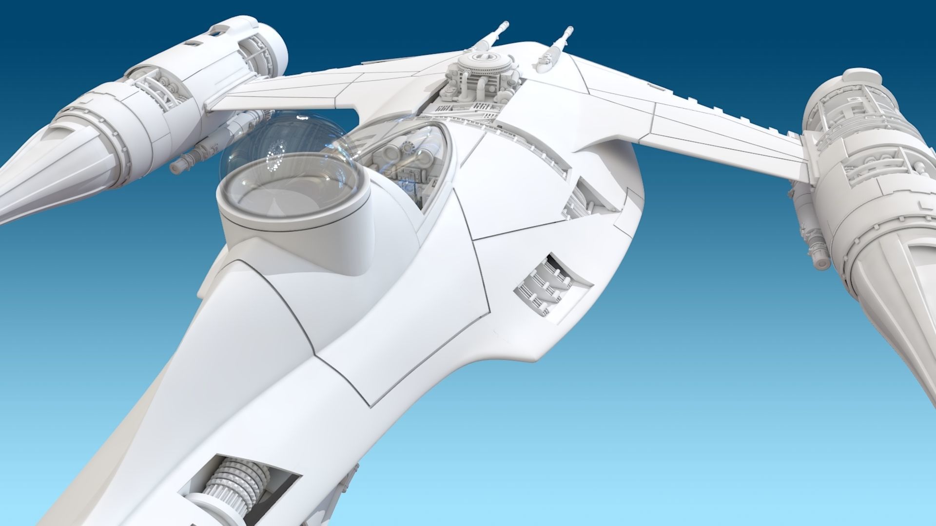 Star Wars Mandolarian N1 Hot Rod Naboo fighter 3D model 3D printable ...