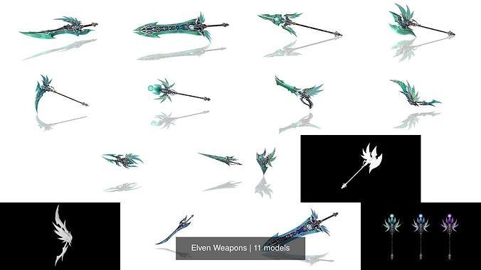 3D Model Collection Elven Weapons VR / AR / low-poly | CGTrader