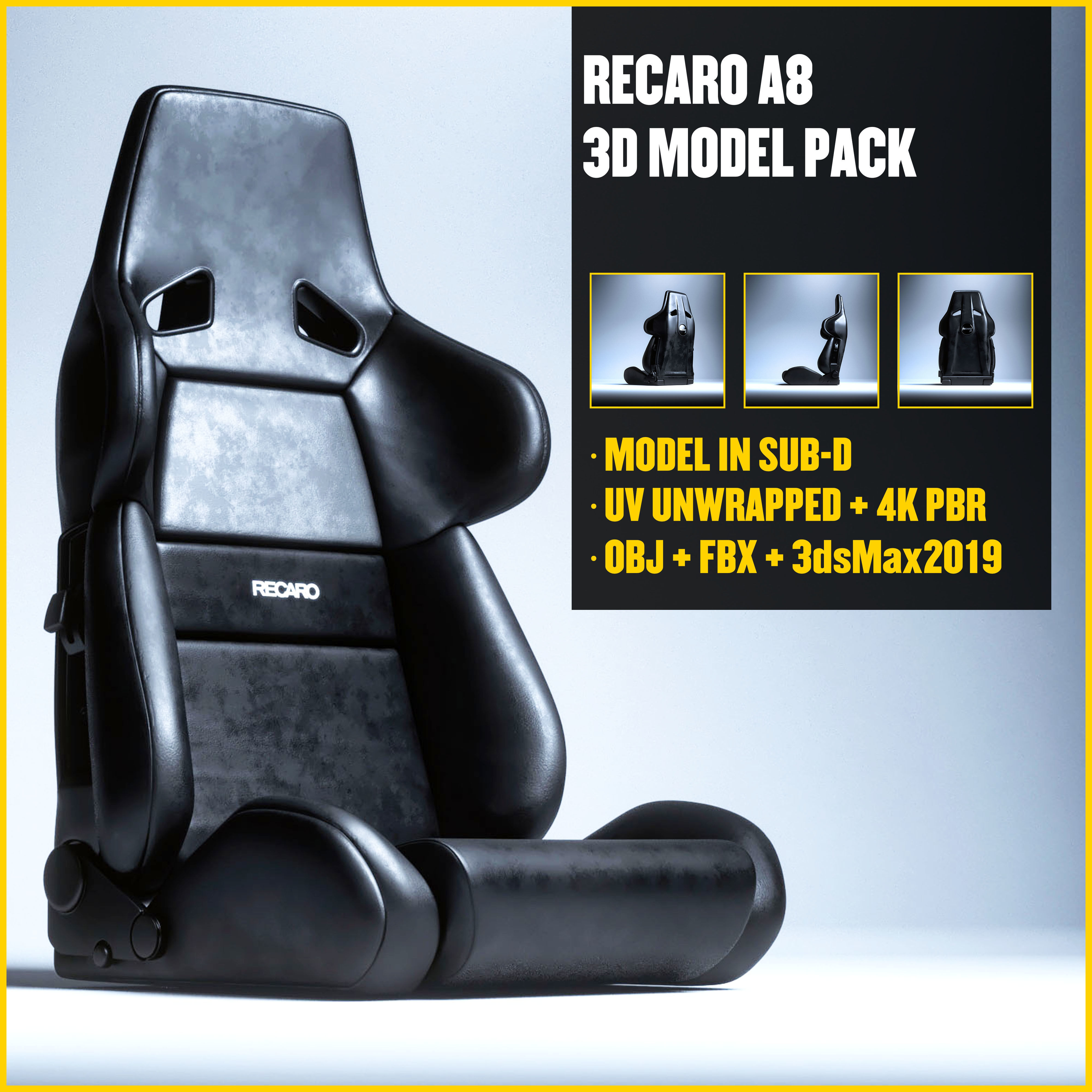 3D model RECARO A8 VR / AR / low-poly | CGTrader