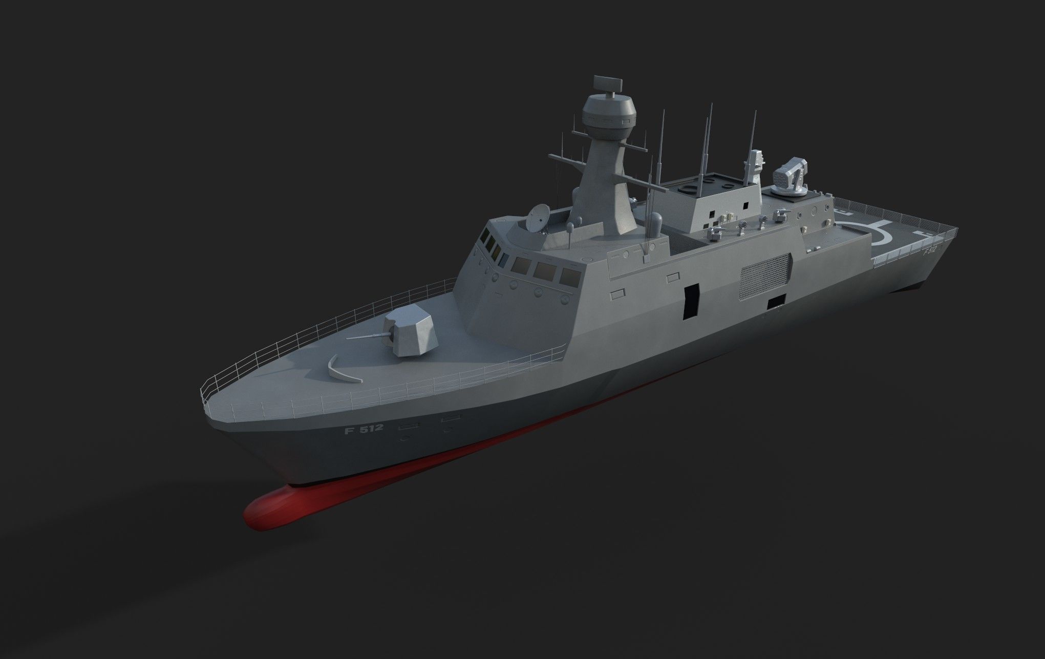 3D model F-512 Milgem Buyukada Ada Class Corvette VR / AR / low-poly ...